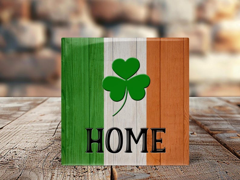 Irish Shamrock Ceramic Tile: St Patricks Day Home Decor (easel Stand ...