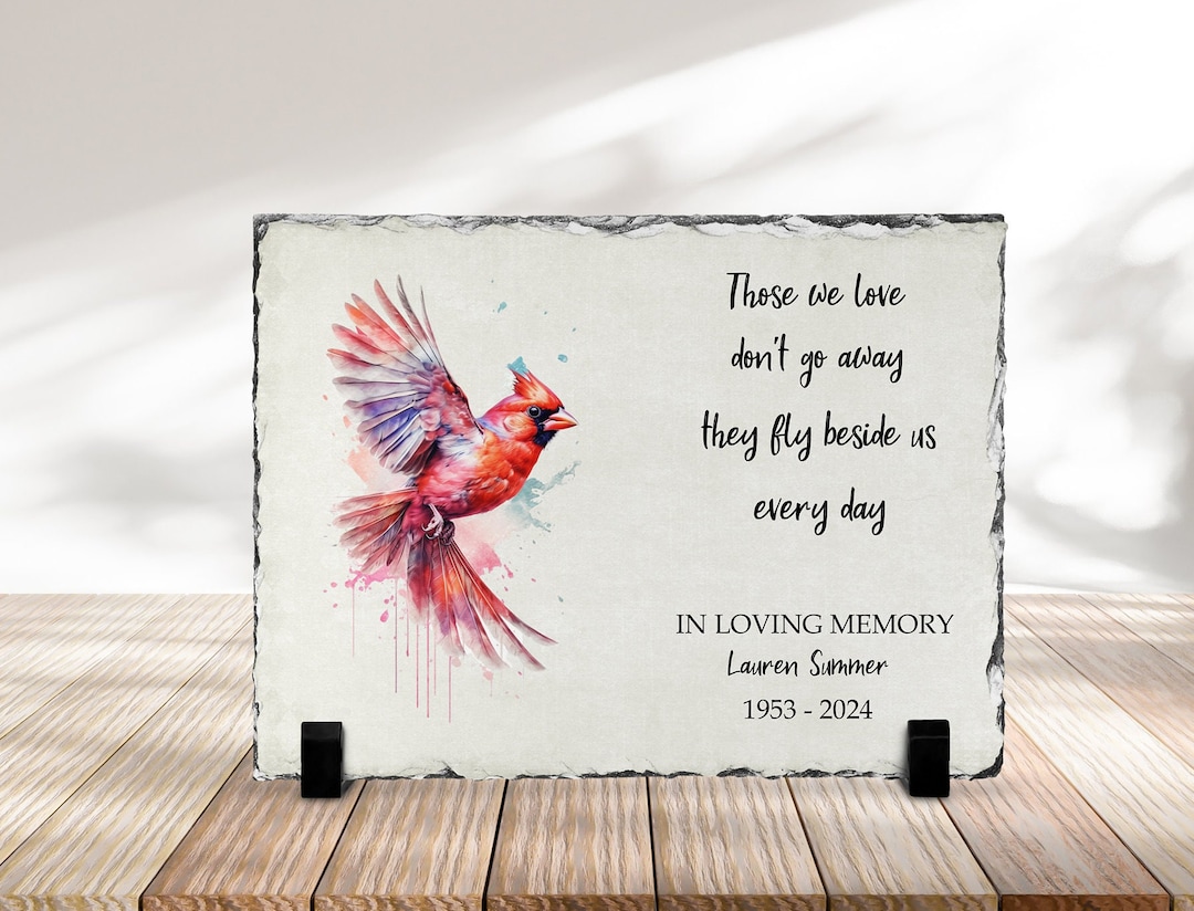 Personalized Memorial Slate Tile Cardinal Loved One Custom Tribute ...