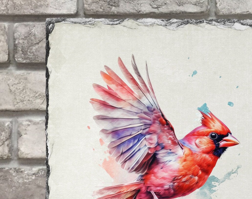 Personalized Cardinal Memorial Slate Tile for Loved One, Custom Tribute ...