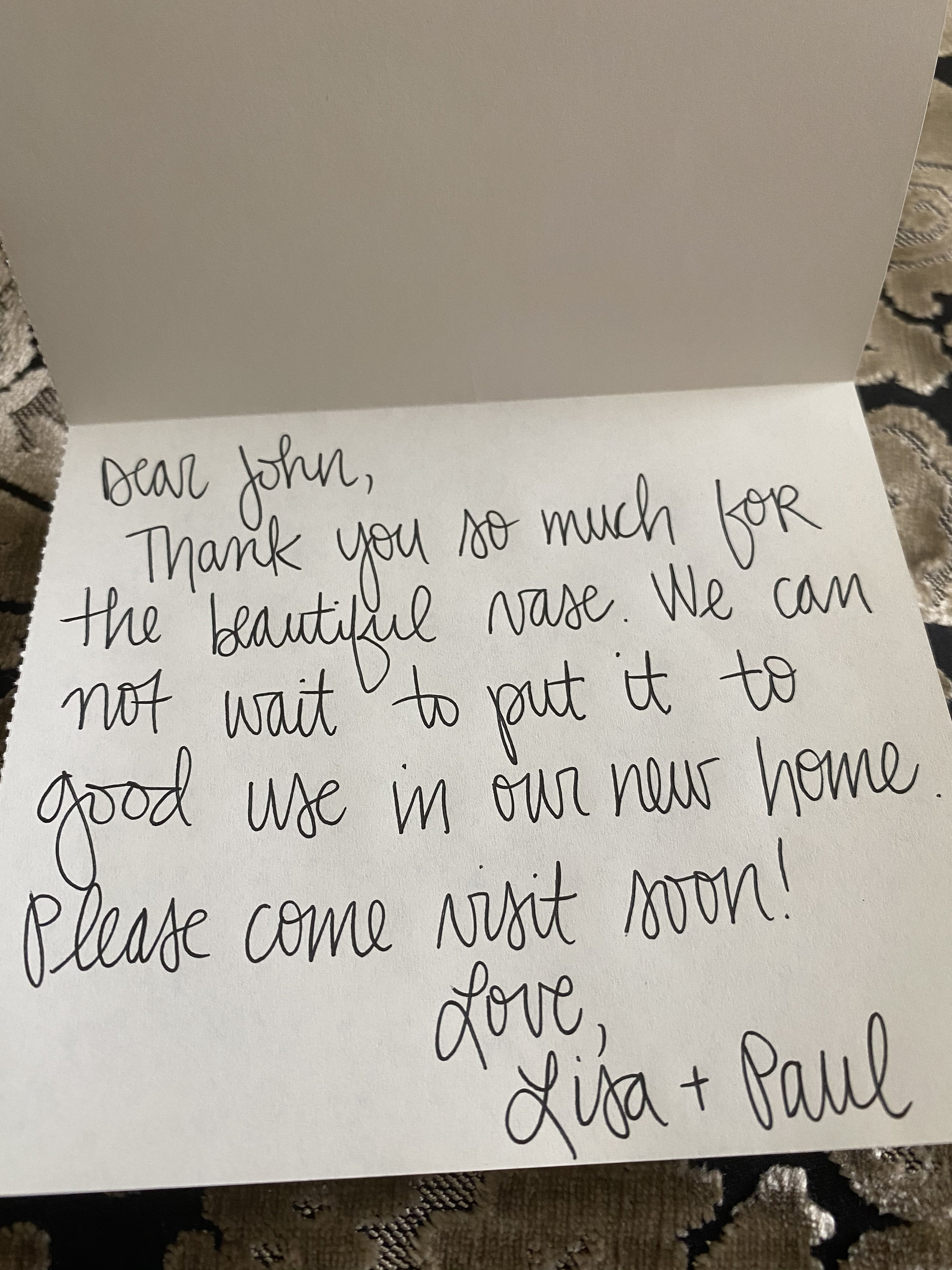 Handwritten Thank You Note for Wedding, Birthday, Gift, Hostess Gift ...