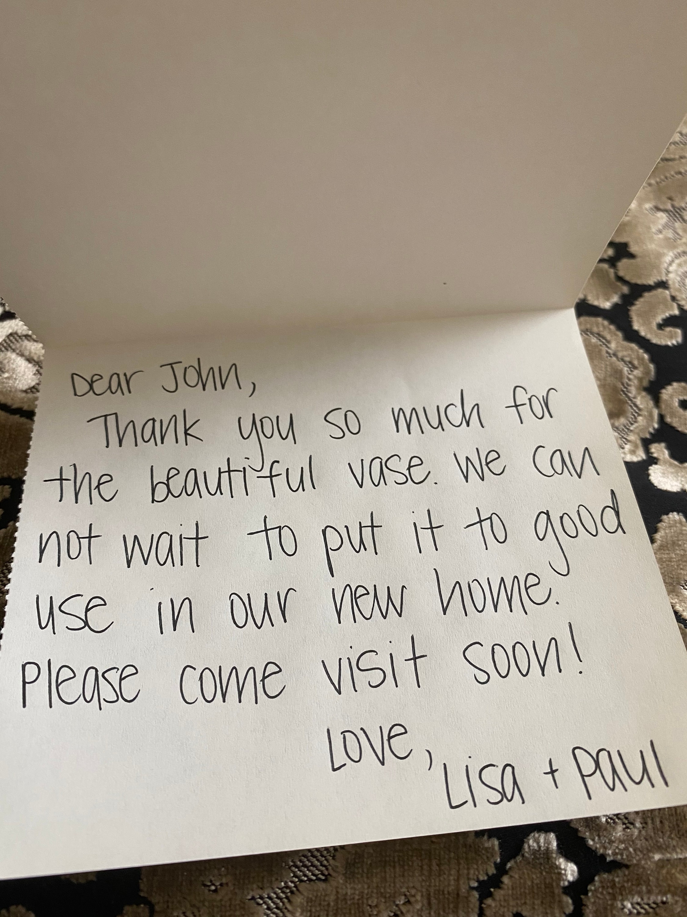 Handwritten Thank You Note for Wedding, Birthday, Gift, Hostess Gift ...