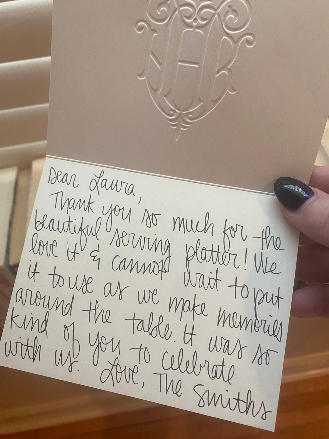 Handwritten Thank You Note for Wedding, Birthday, Gift, Hostess Gift ... Handwritten Thank You Note for Wedding, Birthday, Gift, Hostess Gift ...