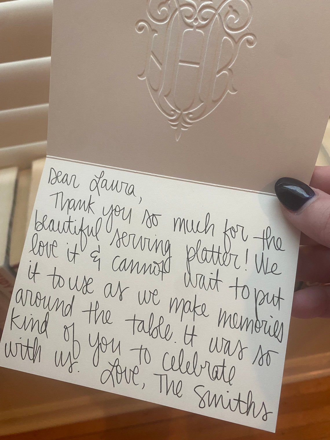 Handwritten Thank You Note for Wedding, Birthday, Gift, Hostess Gift ...