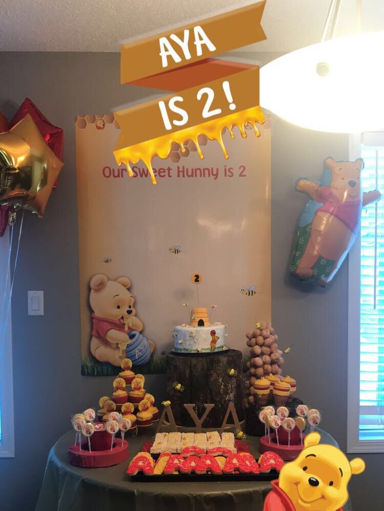 Winnie the Pooh Backdrop, Winnie the Pooh Birthday Poster - Etsy
