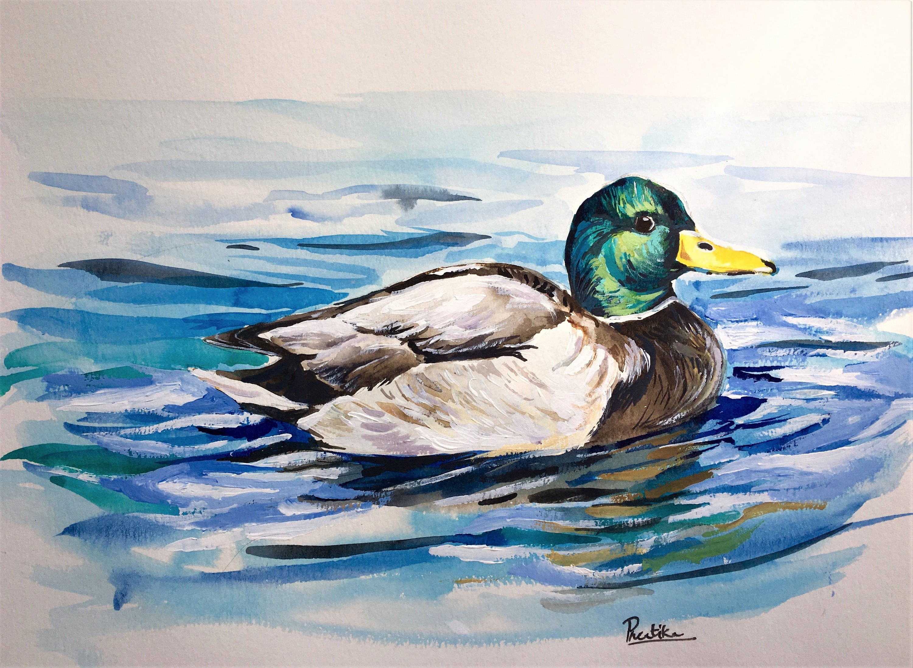 Original Mallard Duck Watercolor Painting, Bird Painting, Unique Gift ...