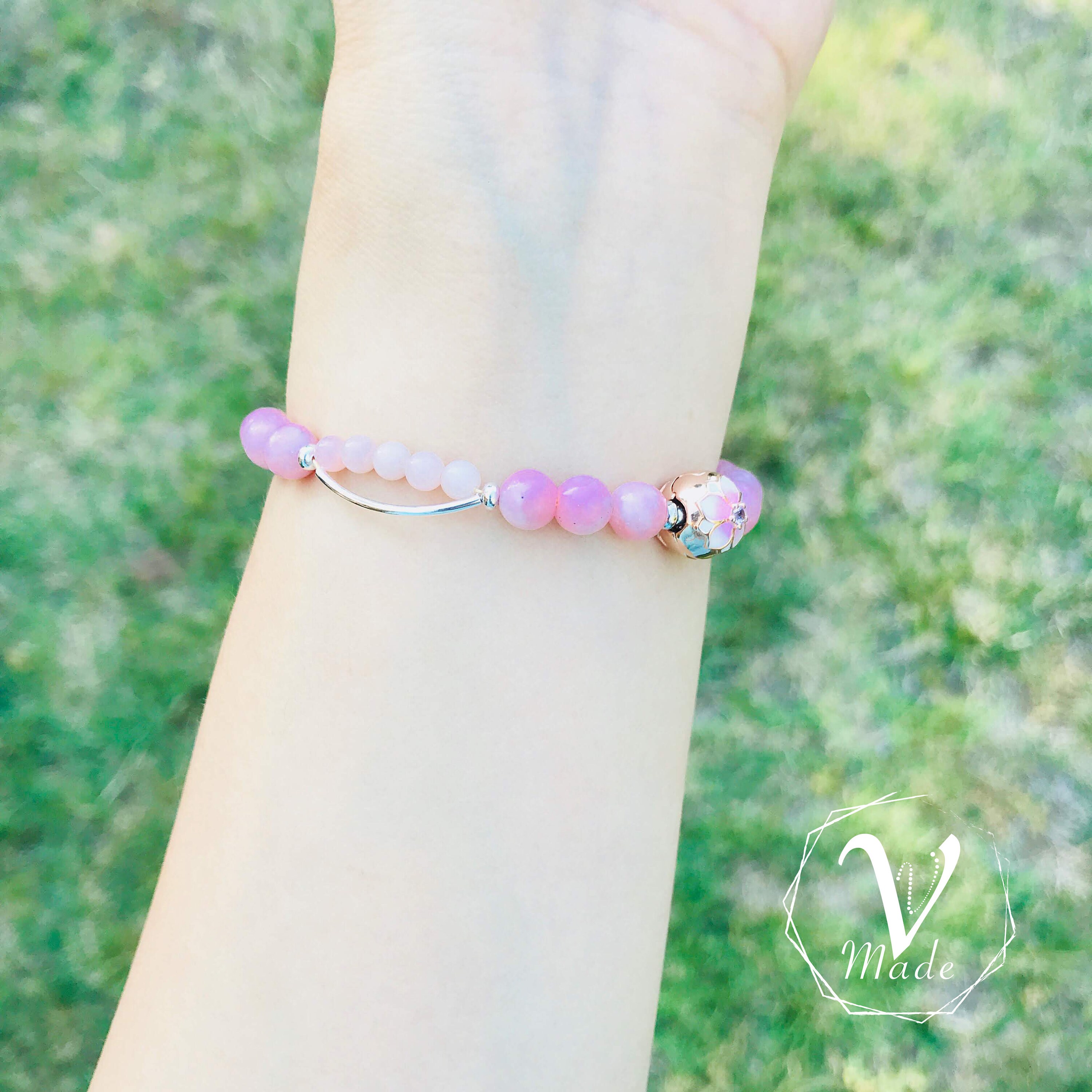 Pandora Sakura Clip_pink Opal Bracelet Gemstone Bracelet Personalized ...
