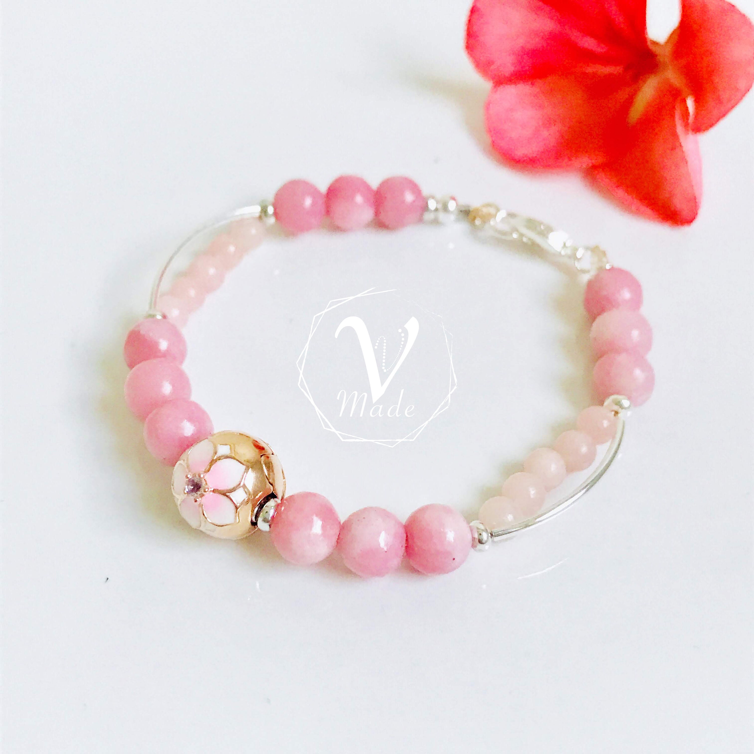 Pandora Sakura Clip_pink Opal Bracelet Gemstone Bracelet Personalized ...