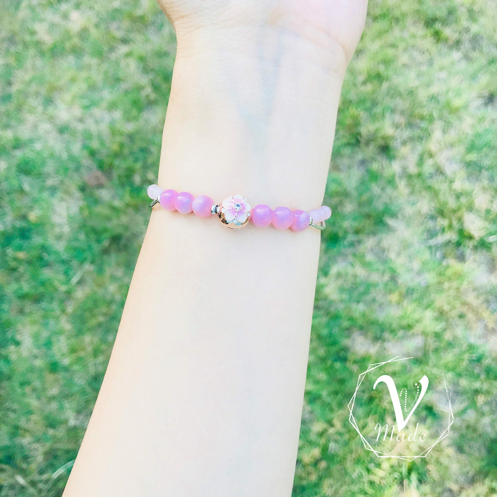 Pandora Sakura Clip_pink Opal Bracelet Gemstone Bracelet Personalized ...