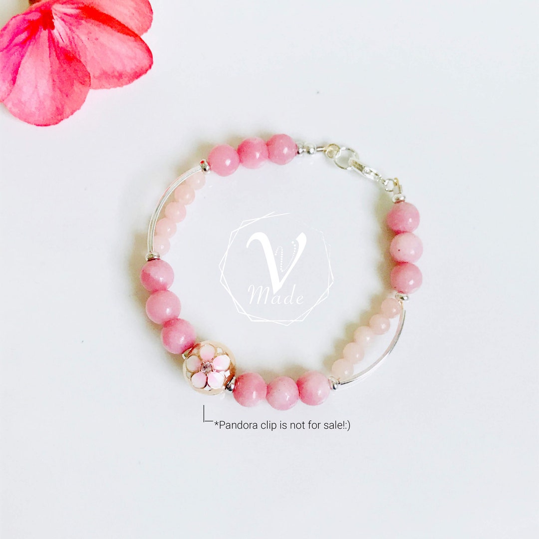 Pandora Sakura Clip_pink Opal Bracelet Gemstone Bracelet Personalized ...