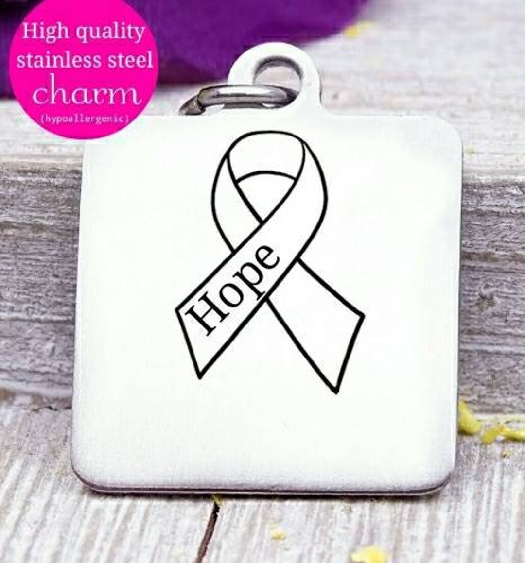 Hope Cancer Ribbon Cancer Awareness Ribbon Charm Stainless - Etsy