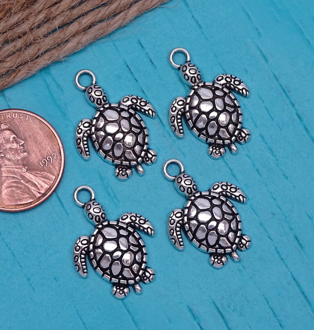 12 Pc Turtle Charm Turtle Sea Turtle Charms Wholesale - Etsy