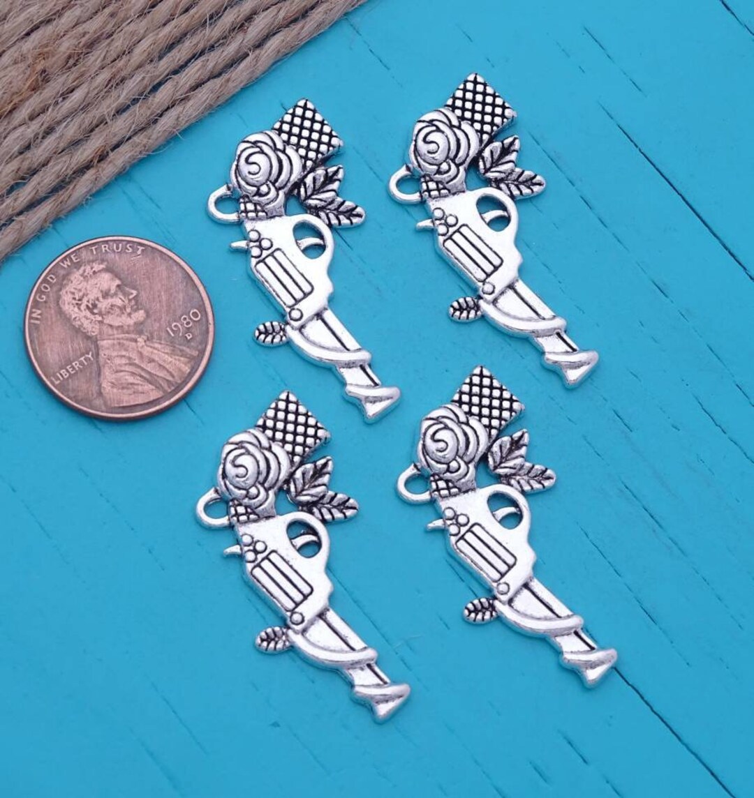 12 Pc Pistol Charm Pistol Gun Charm. Alloy Charm Very High - Etsy