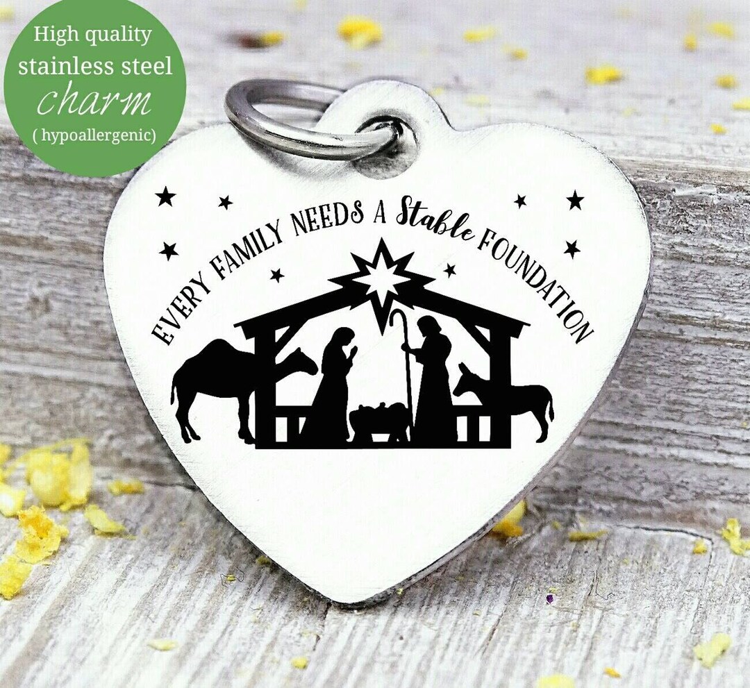 Nativity, Nativity Charm, Christmas, Christmas Charms, Steel Charm 20mm ...