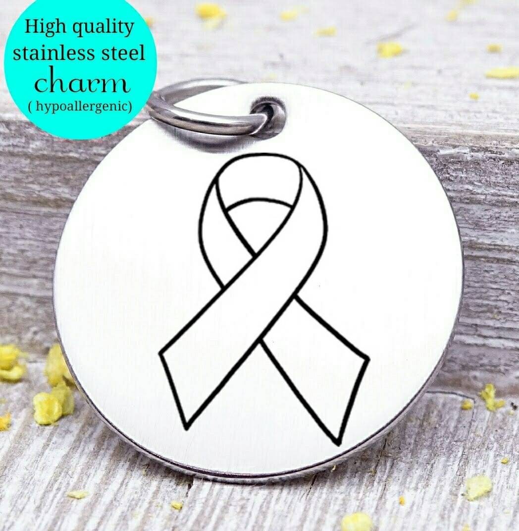 Cancer Ribbon Cancer Awareness Ribbon Charm Stainless Steel - Etsy