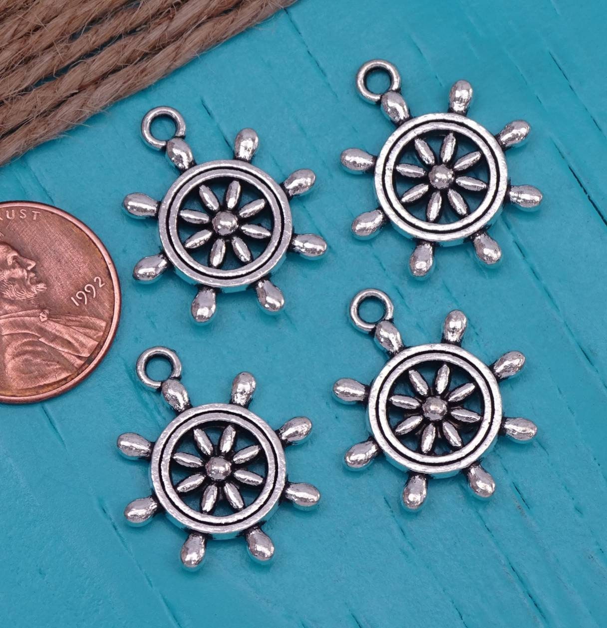 12 Pc Ship Wheel Charm Helm Charm Ship Charms. Alloy Charm - Etsy