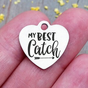 My Best Catch, My Best Catch Charm, Anniversary Charm, Steel Charm 20mm ...