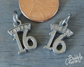 Number 16 Charm | Etsy