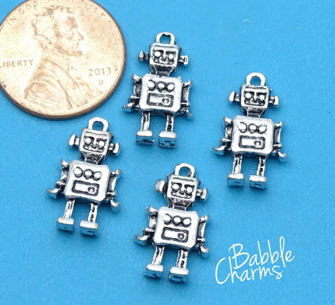 12 Pc Robot Charm Robot. Cute Robot Alloy Charmvery High - Etsy