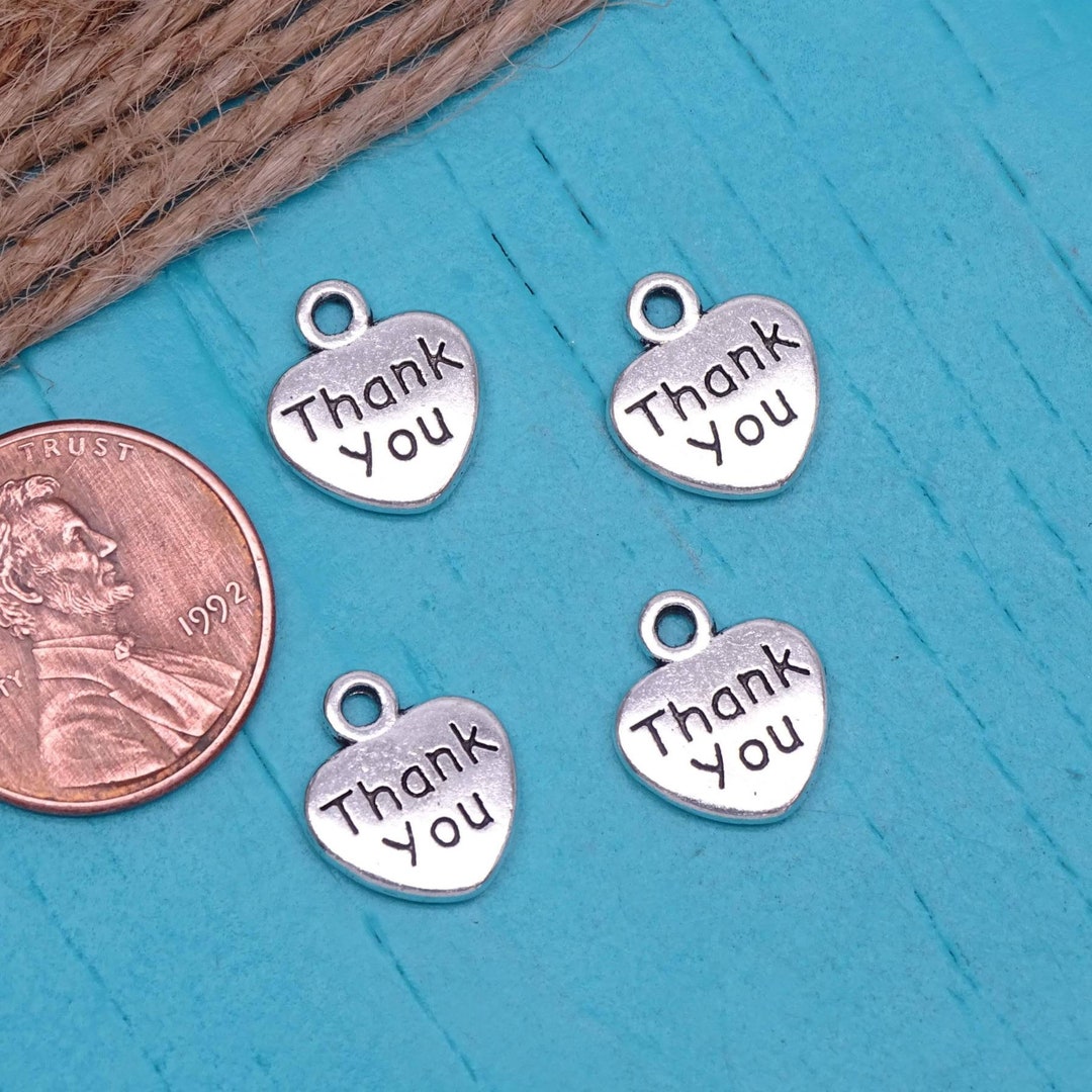 12 Pc Thank You Thank You Charm Give Thanks Handmade Charm - Etsy