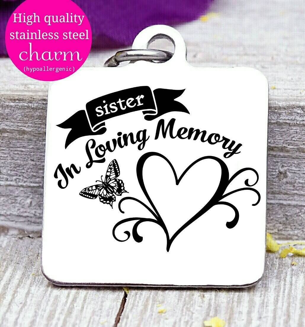 In Loving Memory Memorial Memorial Charm Flower Steel | Etsy