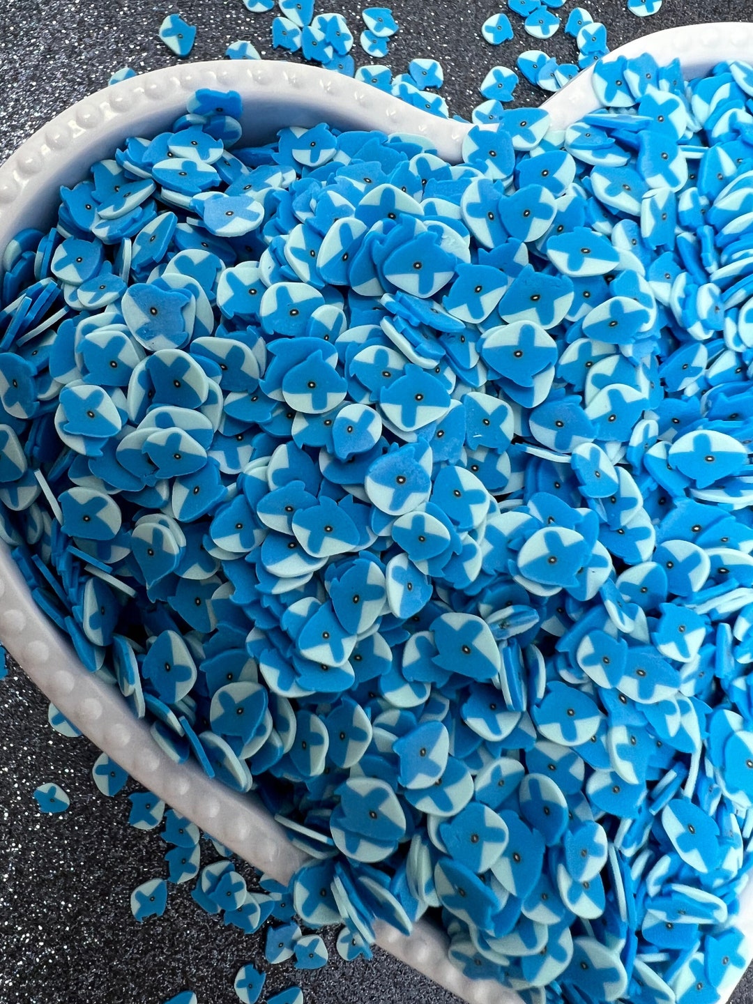 Polymer Clay Blue Whale Sprinkles, Micro Minatare Faux Sprinkles, Nail ...