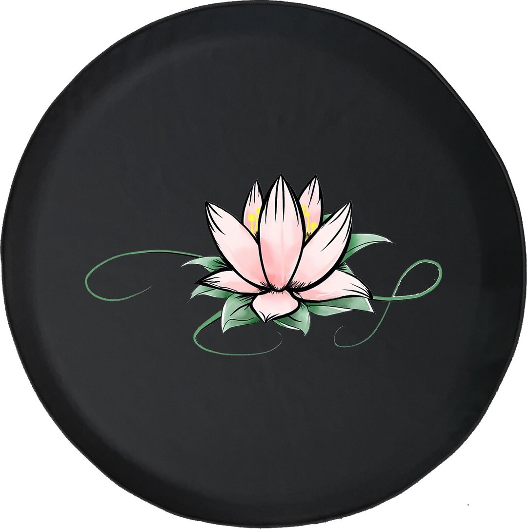 Pretty Lotus Flower Girl Tire Cover Fits Jeep Wrangler, Rubicon, Camper ...