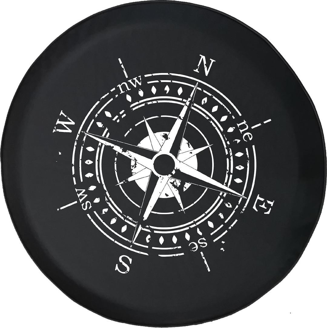 Distressed Nautical Compass Travel Cover Fits Jeep Wrangler, Rubicon ...