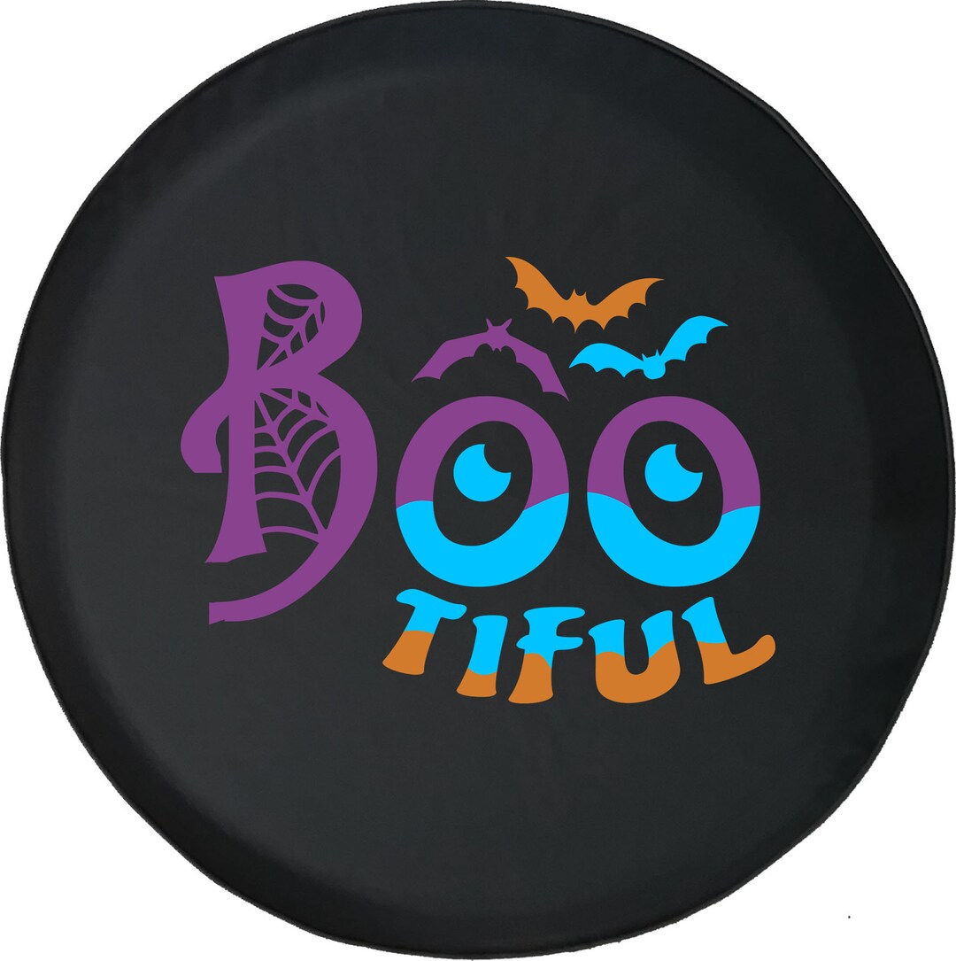 BOO Ghost Cute Halloween Scary Bats Tire Cover Fits Jeep Wrangler ...