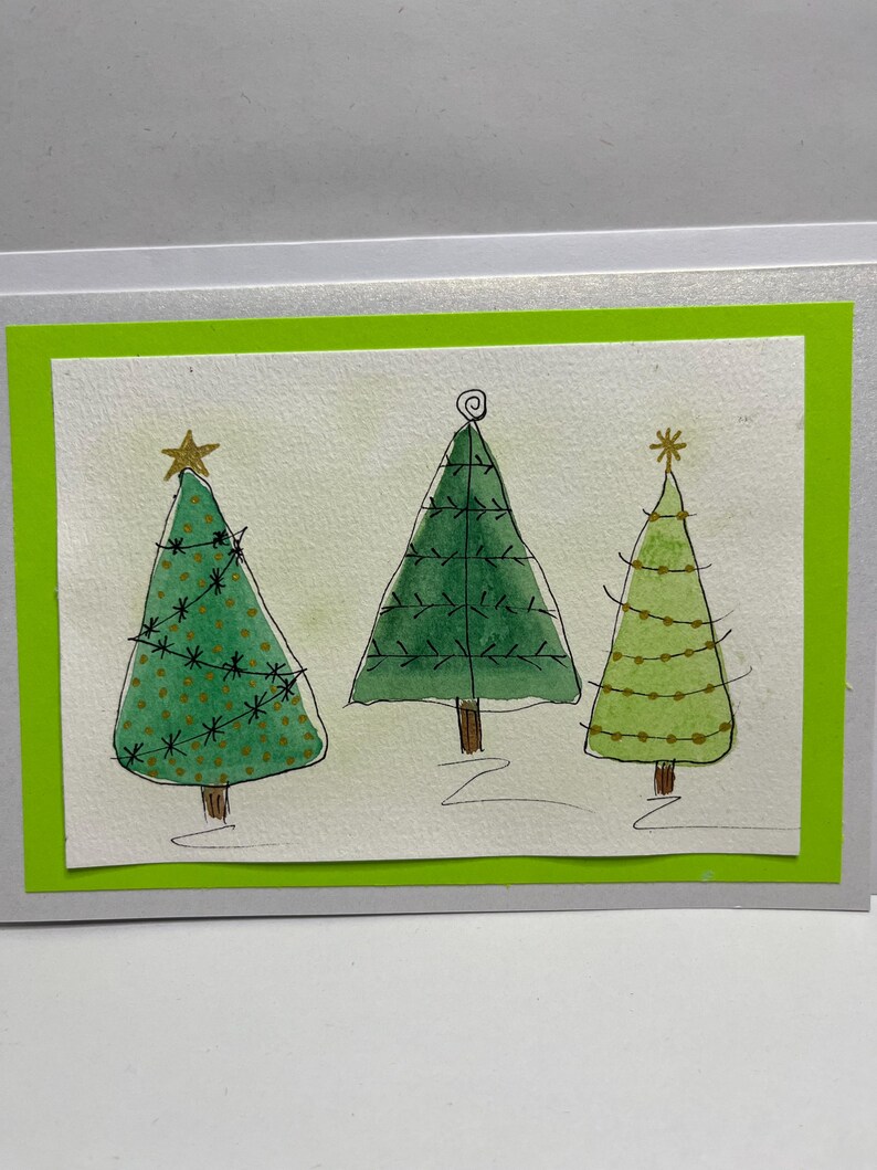 Christmas Cards, Watercolor, Pen and Ink, Blank Inside - Etsy