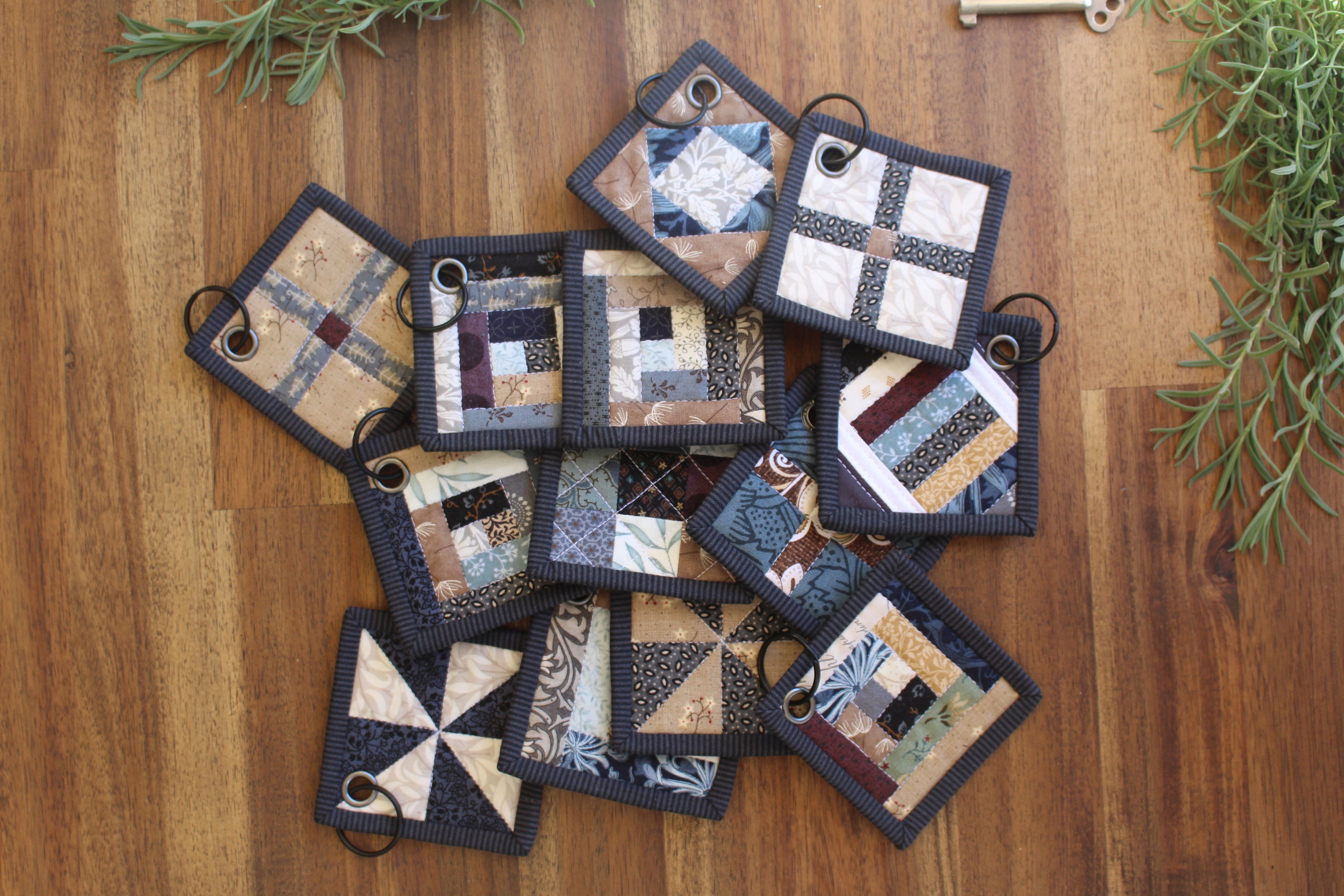 Key Ring/keyring/patchwork/key Fob/keyfob/fabric Key Ring/quilted ...