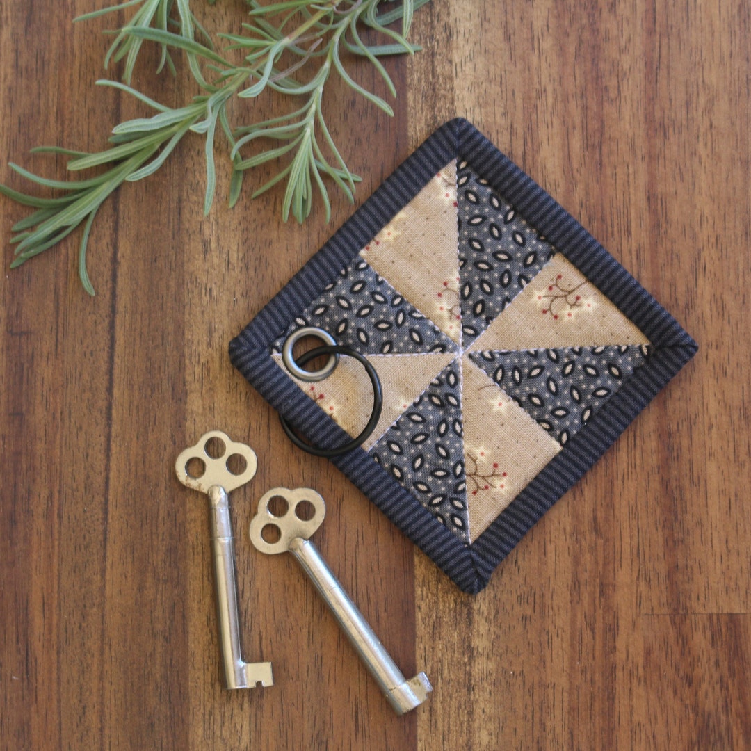Key Ring/keyring/patchwork/key Fob/keyfob/fabric Key Ring/william ...