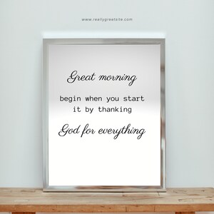 Great Morning God Quote, Printable Wall Art, God's Quote, Religious ...