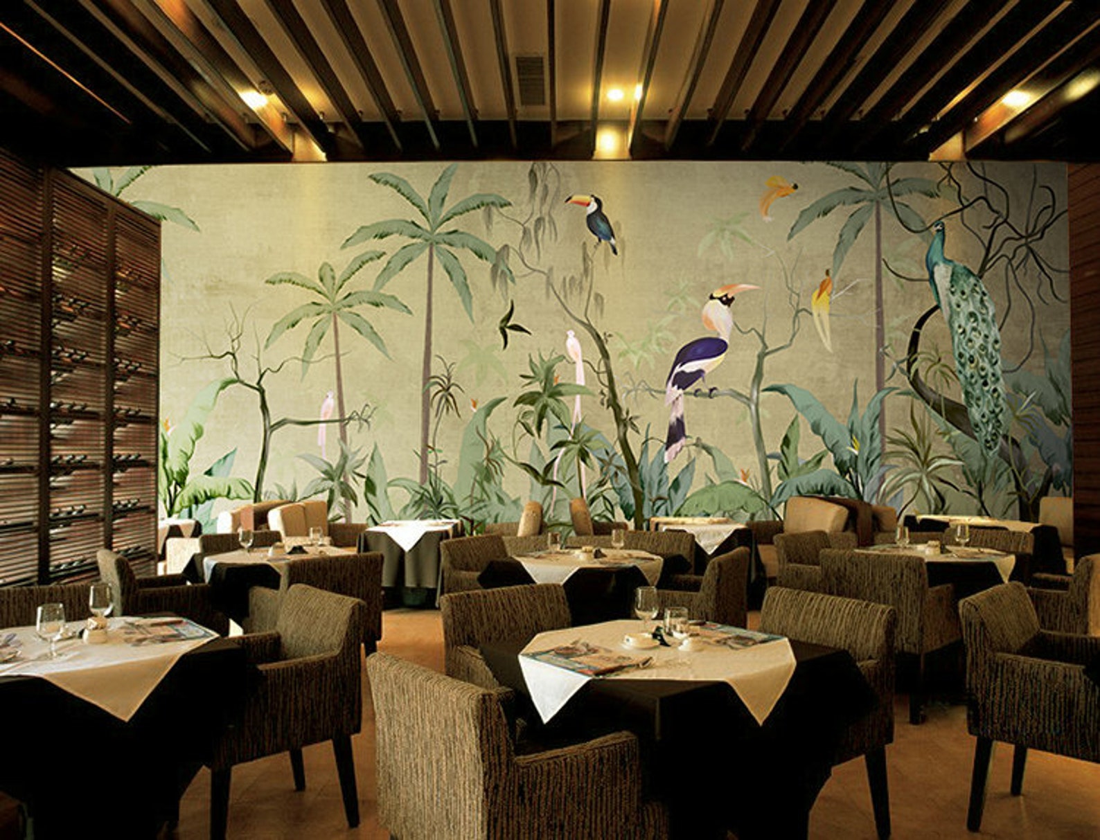 Hand Painted Tropical Rainforest Jungle Wallpaper Wall Mural - Etsy