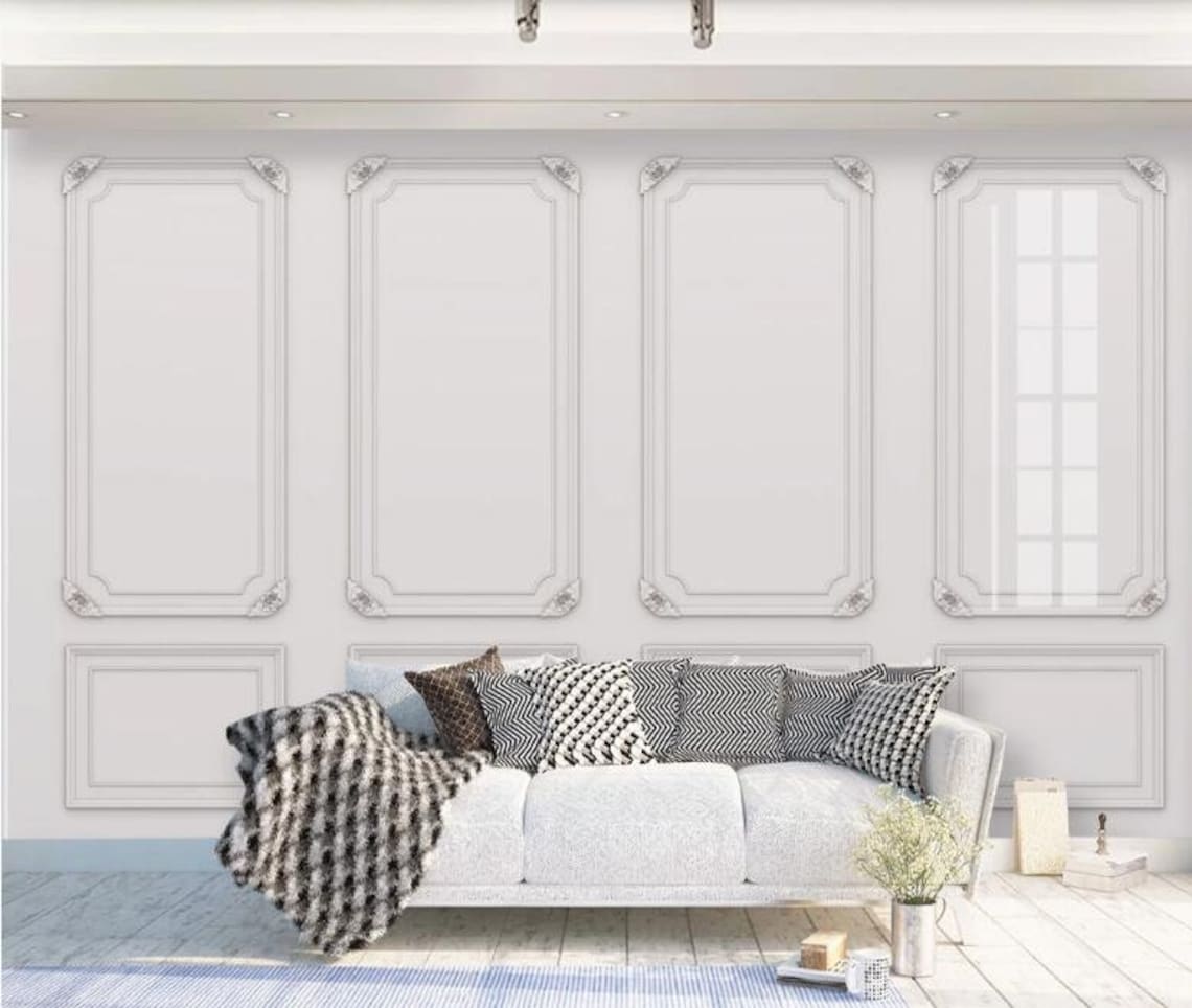 Ästhetik Gips Linie Europäische Stil Schnitzerei Tapete Wand - Etsy.de