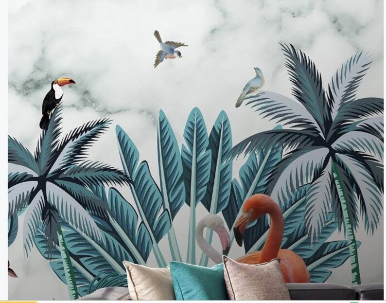 Tropical Rainforest Plants Wall Mural Wallpaper Wall Mural - Etsy