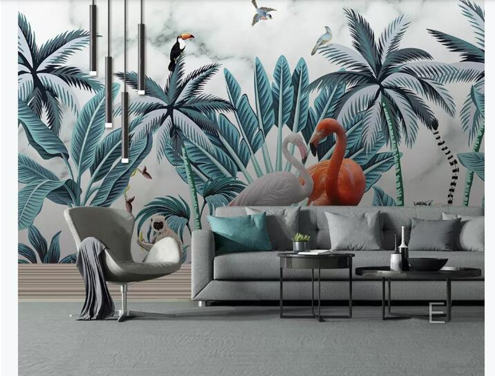 Tropical Rainforest Plants Wall Mural Wallpaper Wall Mural - Etsy