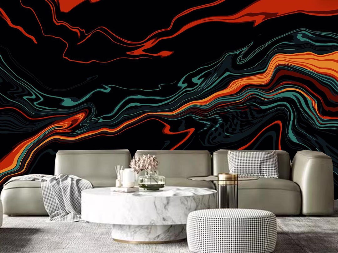 Lush Lava Color Marble Texture Background Wallpaper, Panoramic Marbling ...