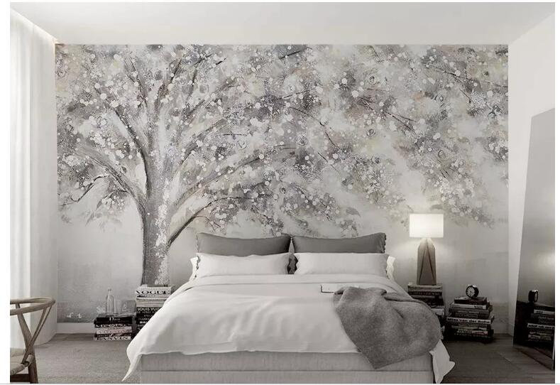 Abstract One Large Tree Wallpaper Wall Mural Oil Painting | Etsy