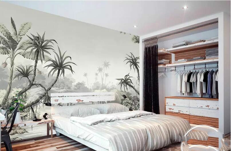 Oil Painting Coconut Tree Scenic Wallpaper Wall Muralcoconut | Etsy