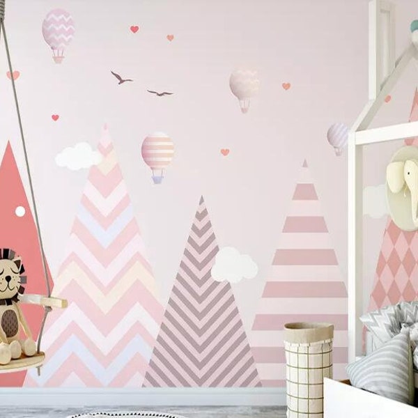 Hot Pink Geometric Wallpaper - Etsy