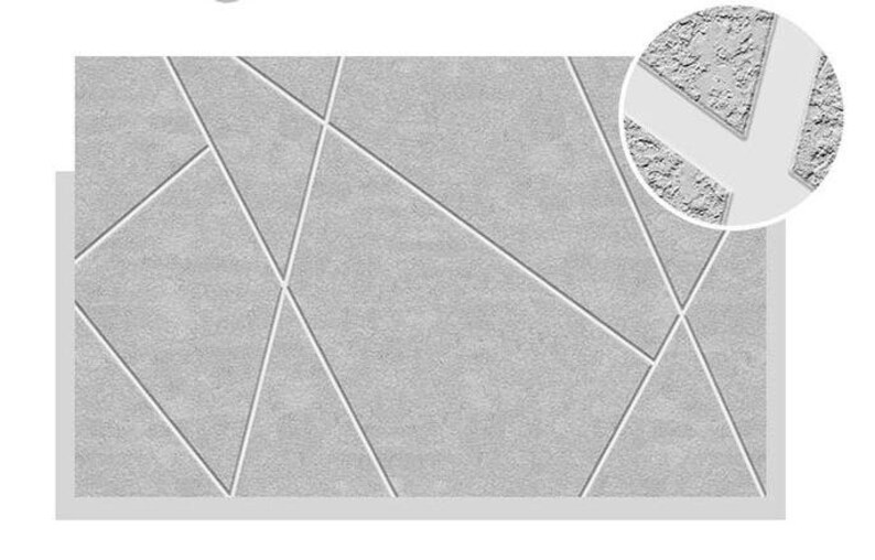 Simple Modern Space Geometric Wallpaper Wall Mural Light Grey | Etsy