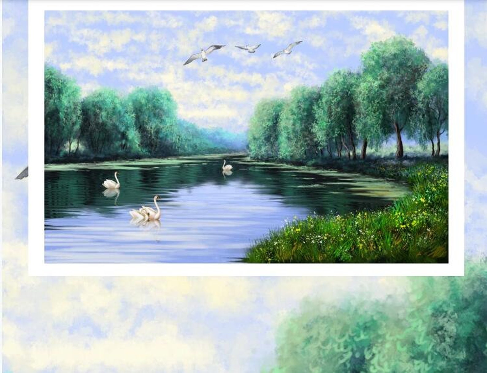 Oil Painting Countryside Rural Landscape Wallpaper Wall Mural ...