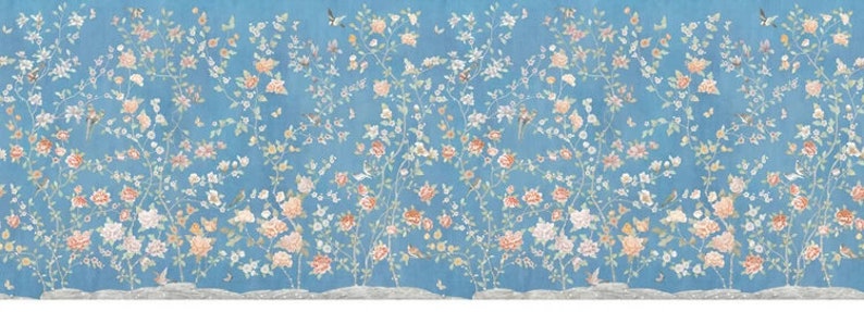 Fine Brushwork Chinoiserie Peony Vine Wallpaper Wall Mural - Etsy