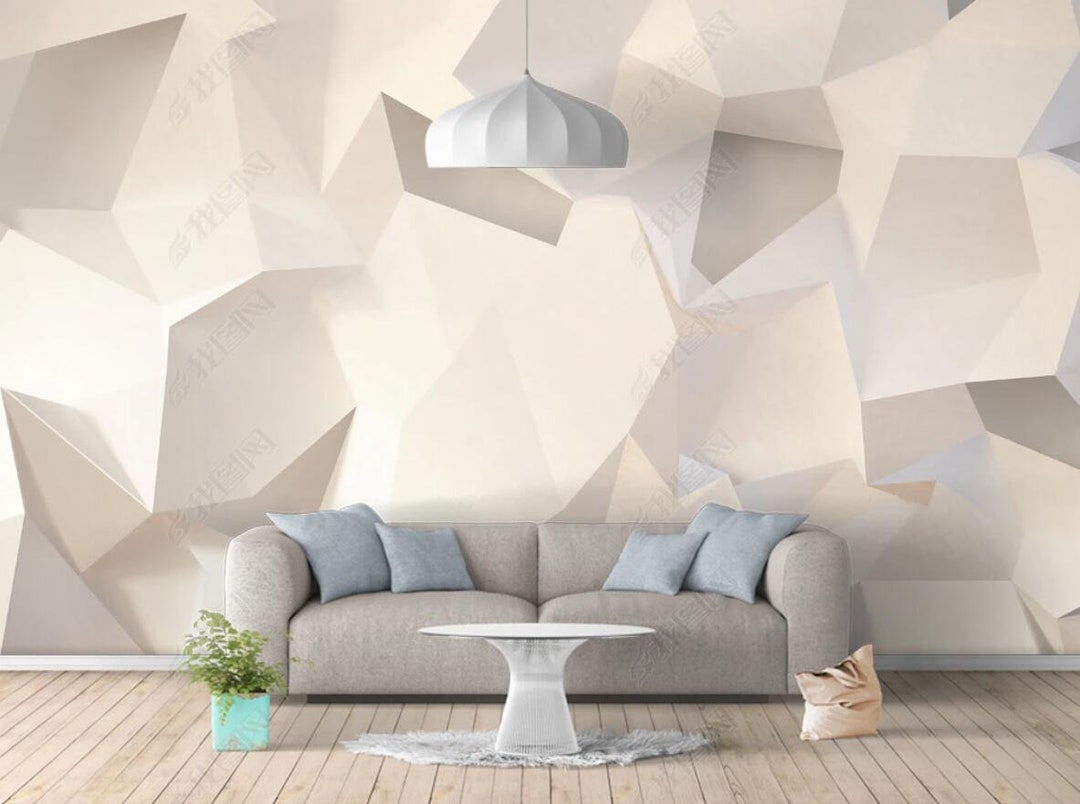 Geometric Stereoscopic Wallpaper Mural: Modern Wall Decor - Etsy