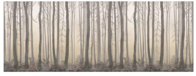 Oil Painting Abstract Forest Trees Wallpaper Wall Mural Retro - Etsy