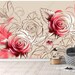 Red Roses Floral Wallpaper Wall Mural, 3D Roses Floral Wall Mural Wall ...
