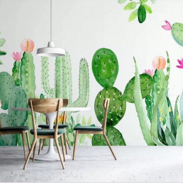 Cactus Wall Mural - Etsy