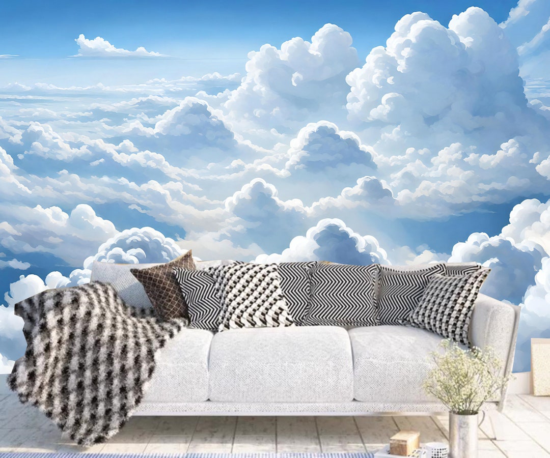 Blue Sky Background Tiny Clouds Cumulus White Clouds Blue Sky Wallpaper ...
