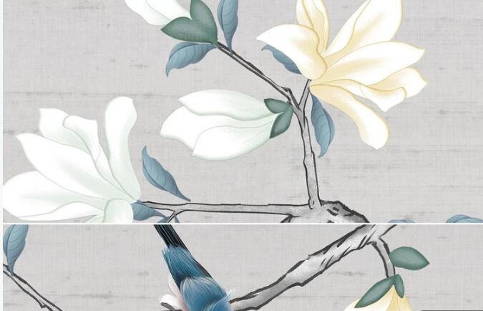 Fine Brushwork Magnolia Flower Wallpaper Wall Mural - Etsy