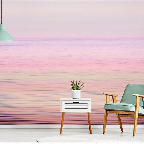 Pink Lines Abstract Warm Pink Color Wallpaper Wall Mural - Etsy
